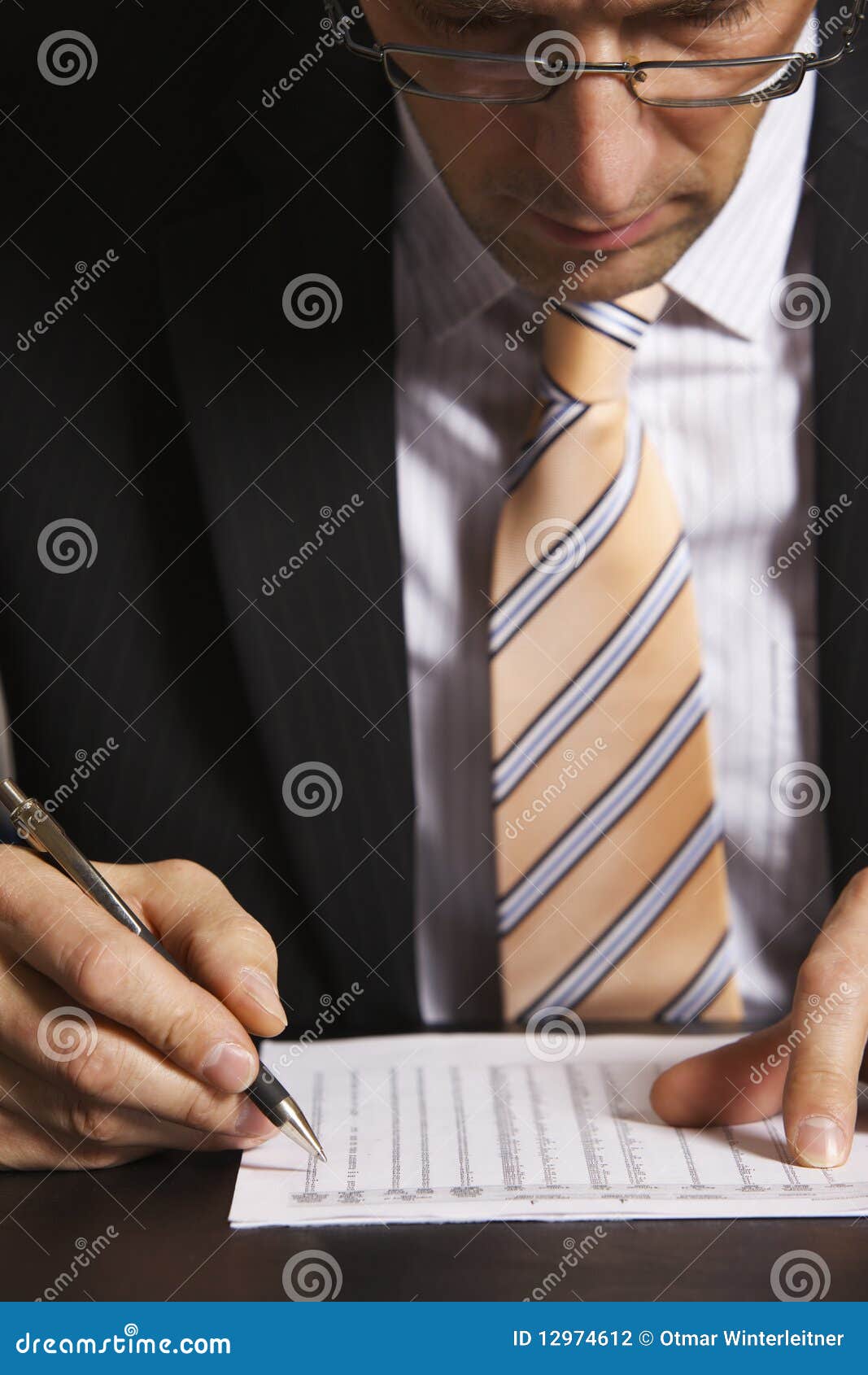 Businessman studying data stock photo. Image of data - 12974612