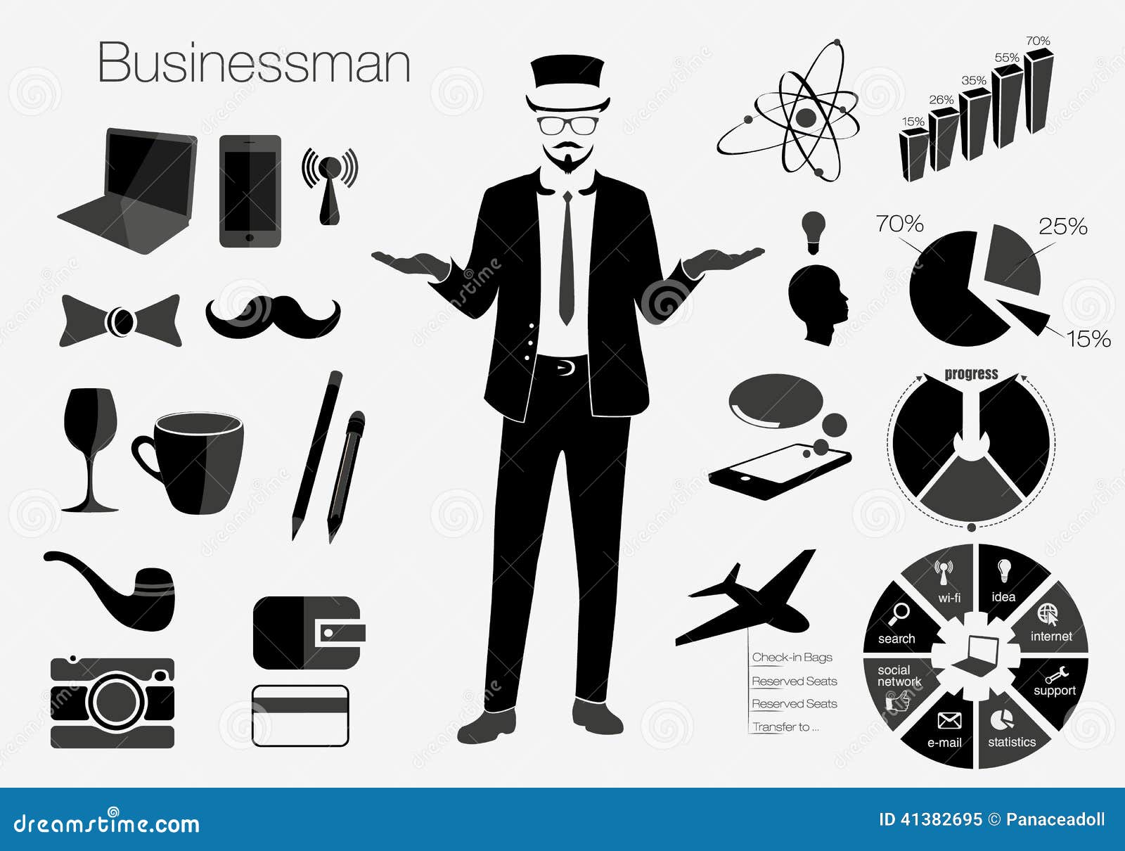 Businessman style elements stock vector. Illustration of leadership ...