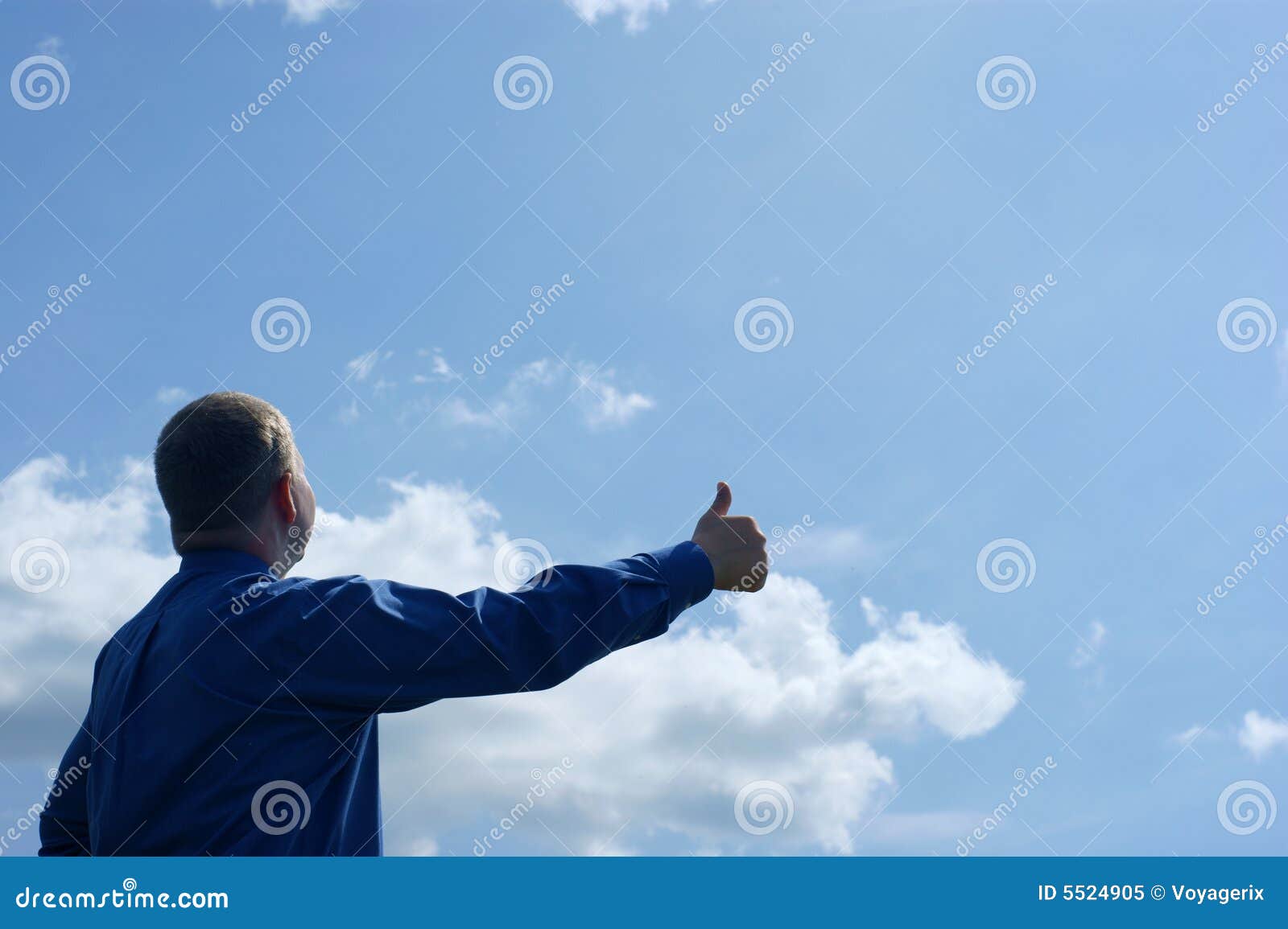 Businessman, Success on Blue Sky Stock Image - Image of concept ...