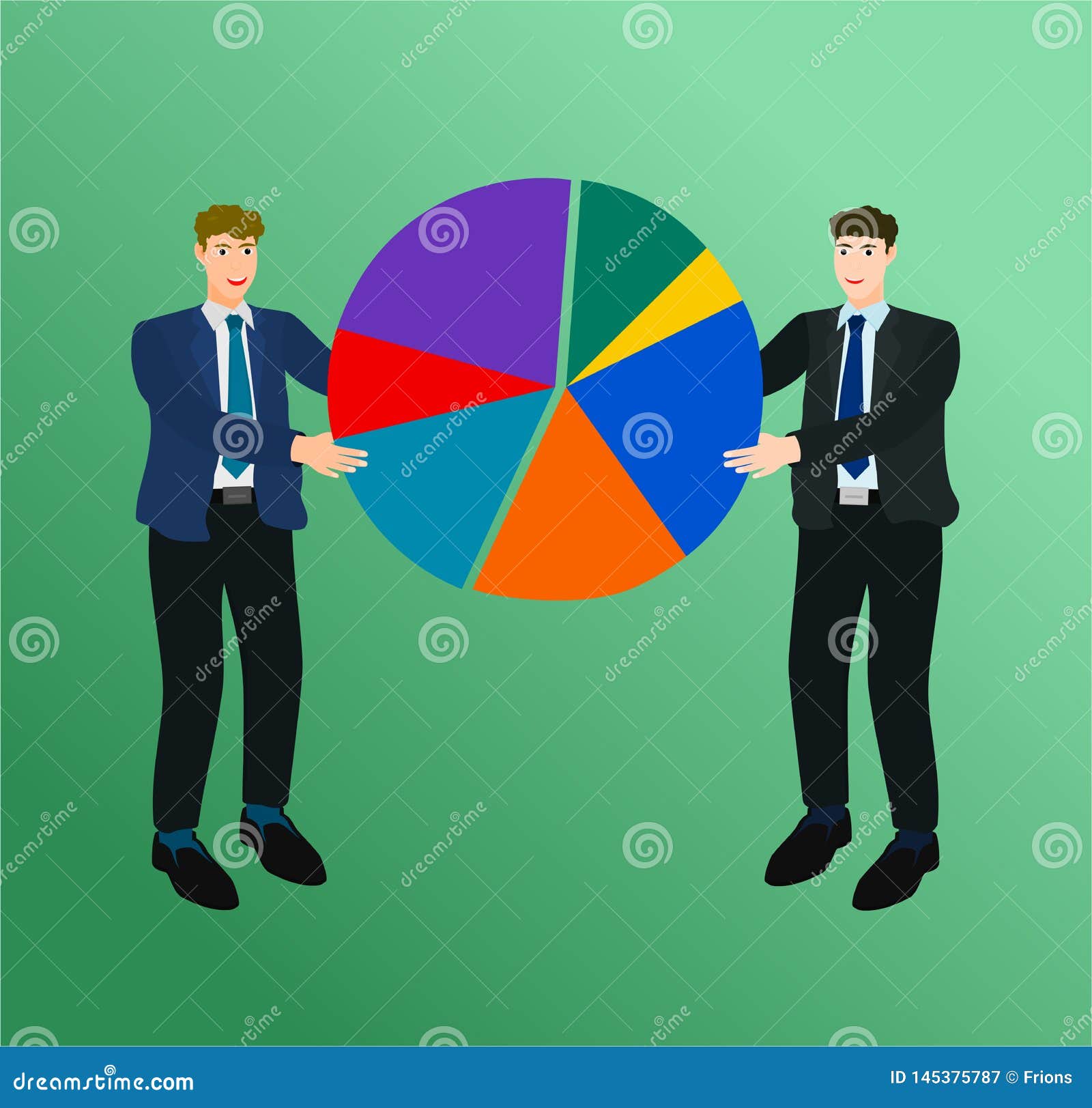 Businessman Success Connect Pie Chart Concept Stock Vector ...