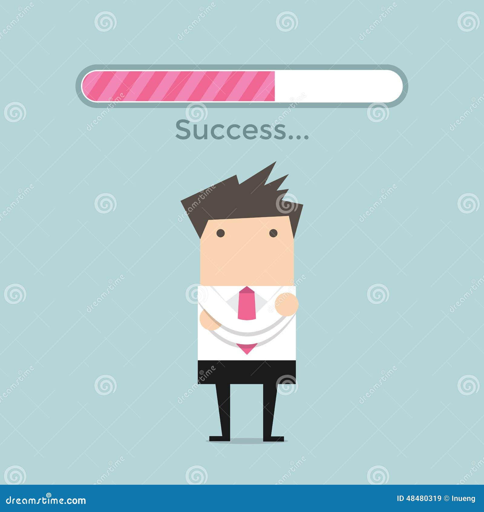 Businessman and Success Loading Bar Stock Vector - Illustration of load ...