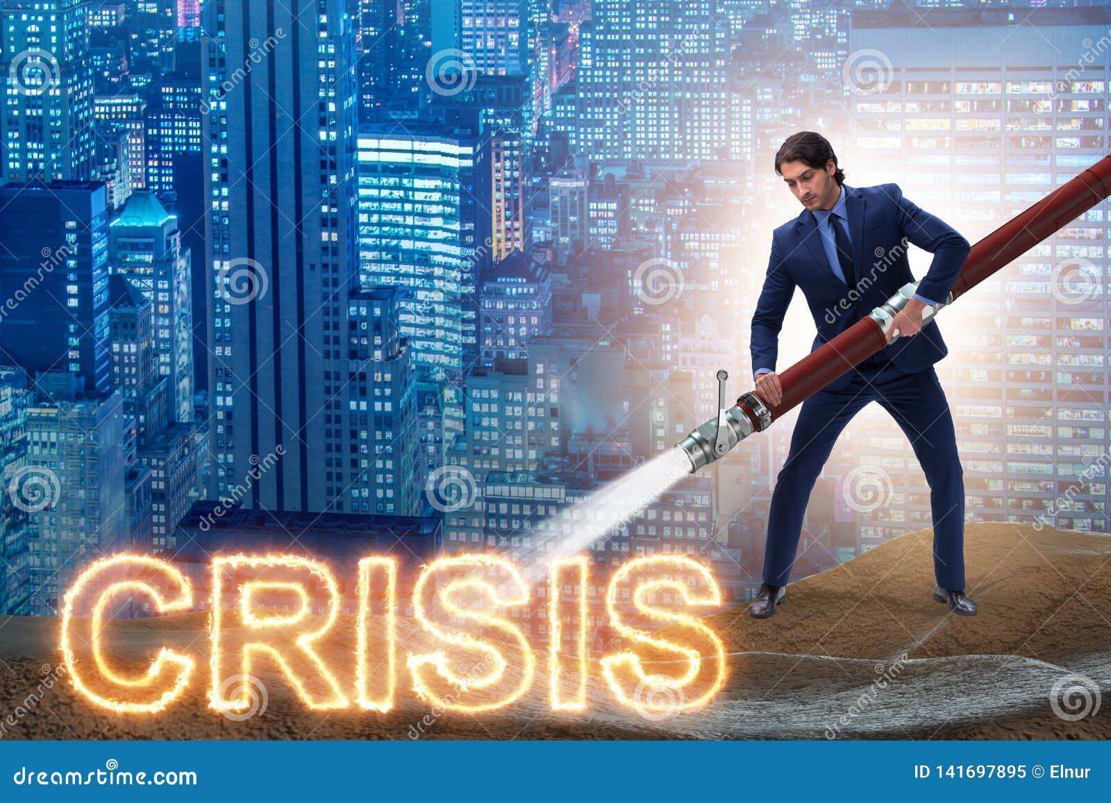 The Businessman Successfully Dealing with Crisis and Recession Stock ...