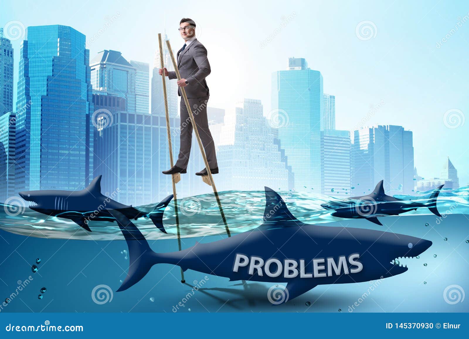 The Businessman Successfully Dealing with His Problems Stock Photo ...