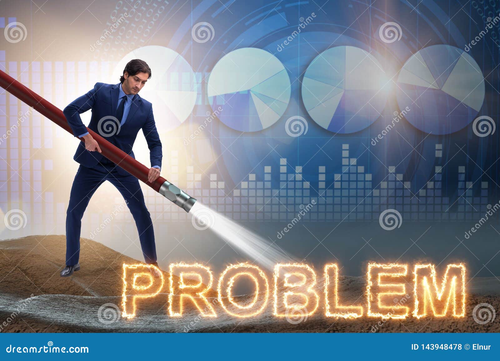 The Businessman Successfully Dealing with Problems Stock Illustration ...