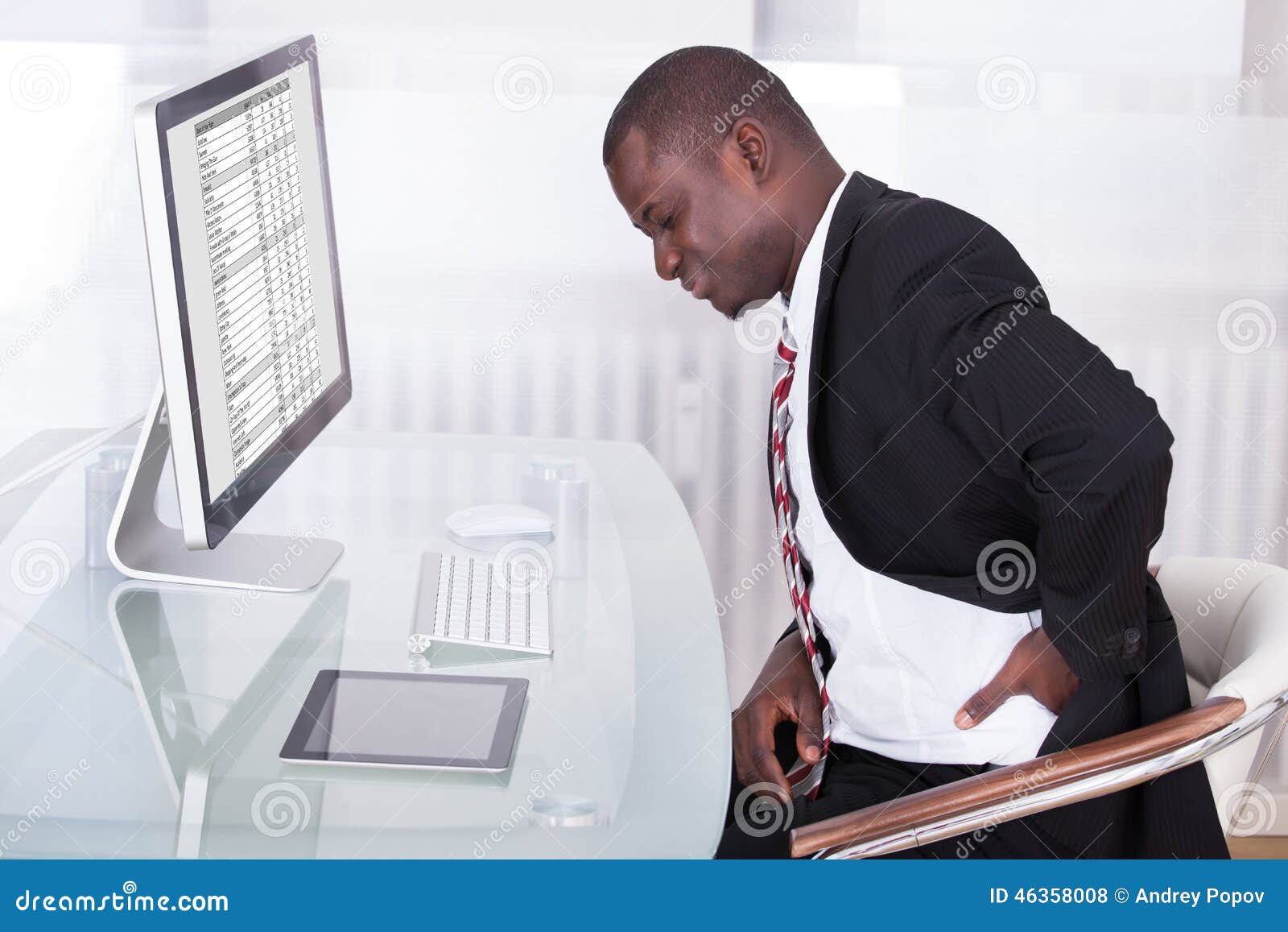 Businessman Suffering from Back Pain Stock Photo - Image of pain, hand ...
