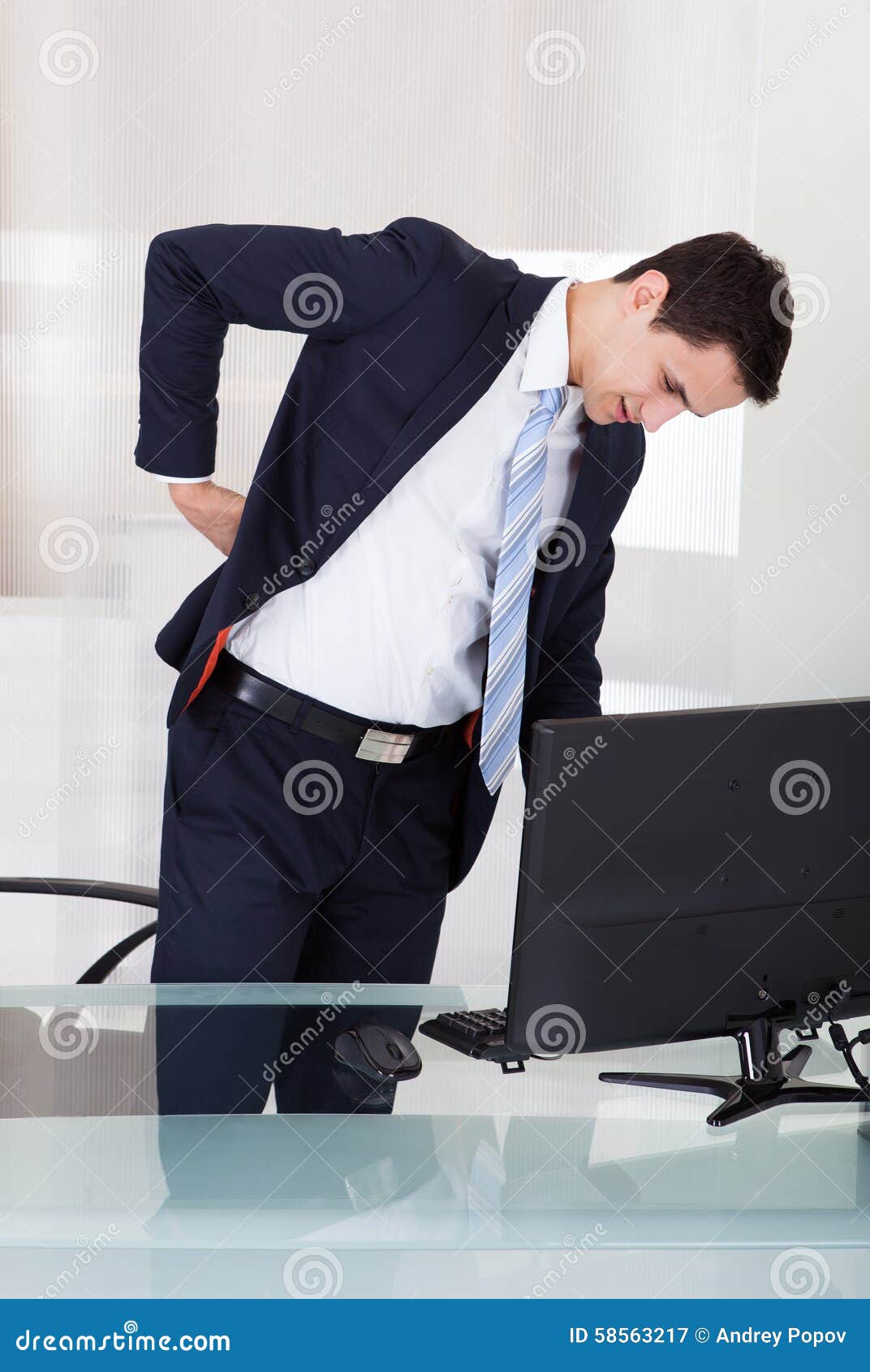 Businessman Suffering from Backache in Office Stock Image - Image of ...