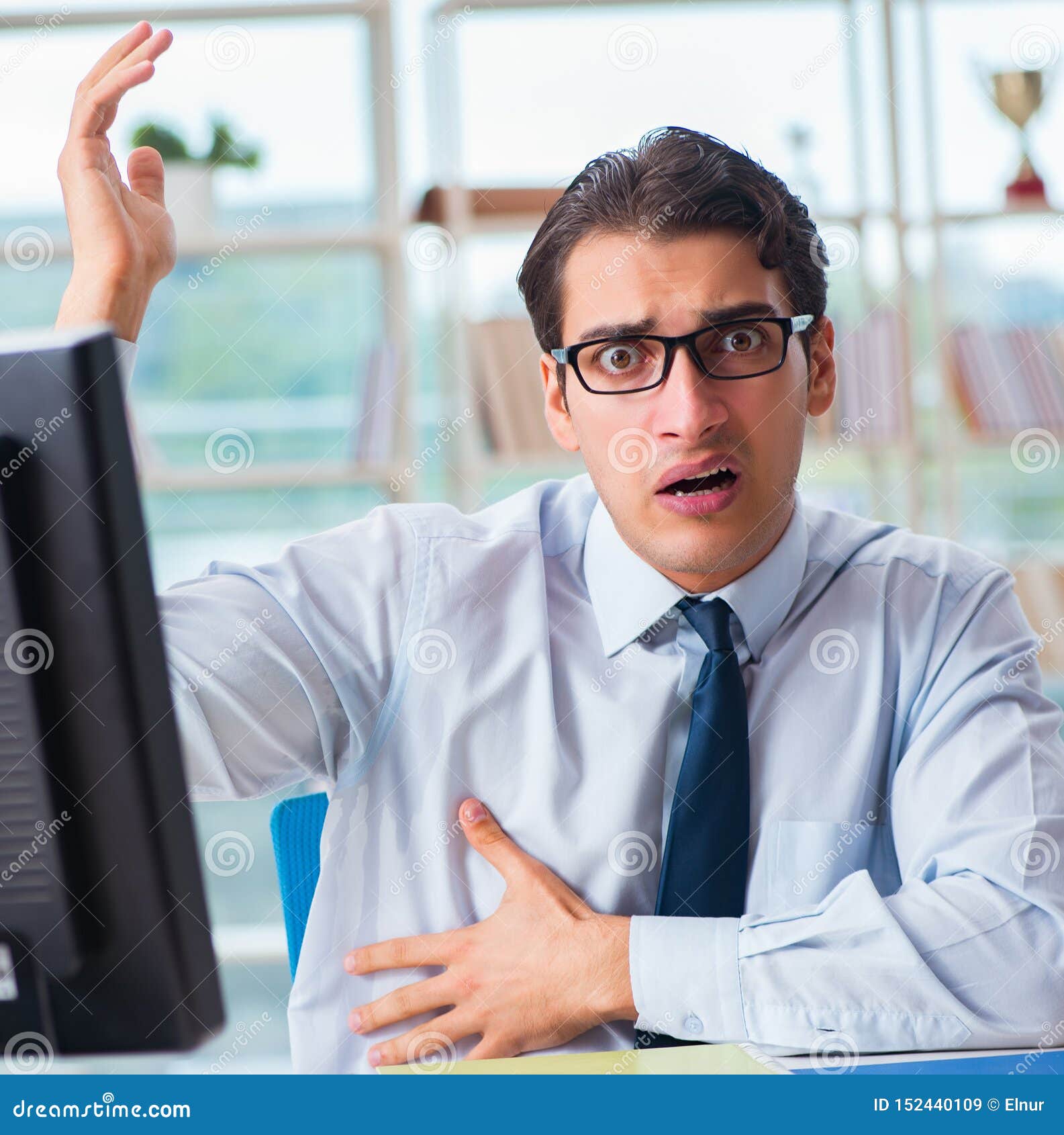 Businessman Suffering from Excessive Armpit Sweating Stock Image ...