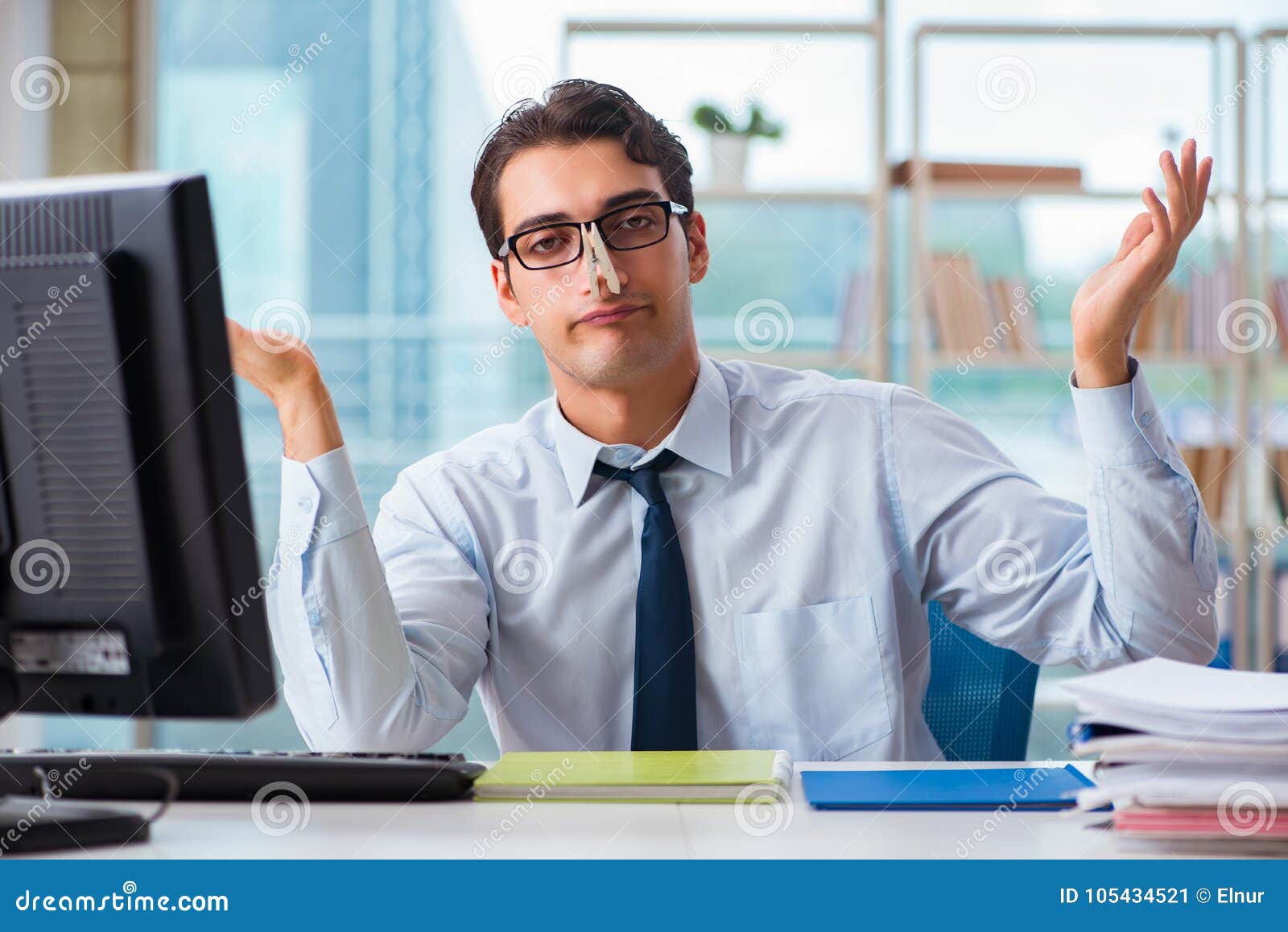 The Businessman Suffering from Excessive Armpit Sweating Stock Image ...