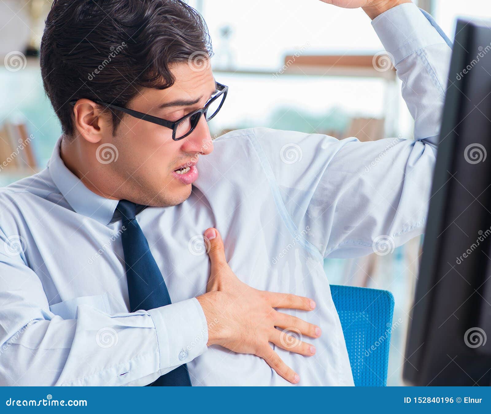 Businessman Suffering from Excessive Armpit Sweating Stock Photo ...