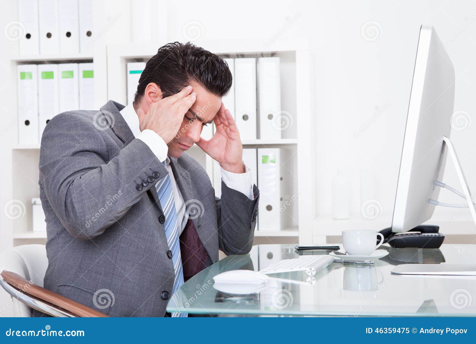Businessman Suffering from Headache Stock Image - Image of lazy ...