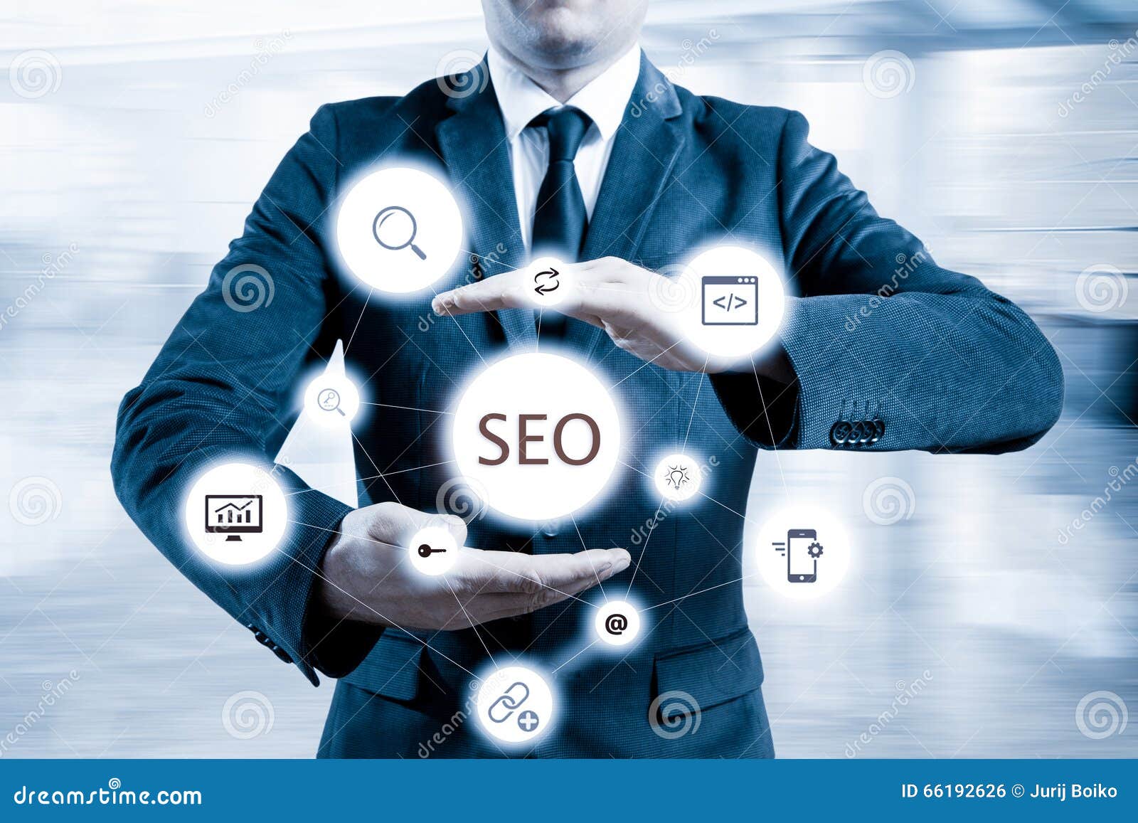 Businessman Suggested Effective SEO Optimisation Approach. Hands ...
