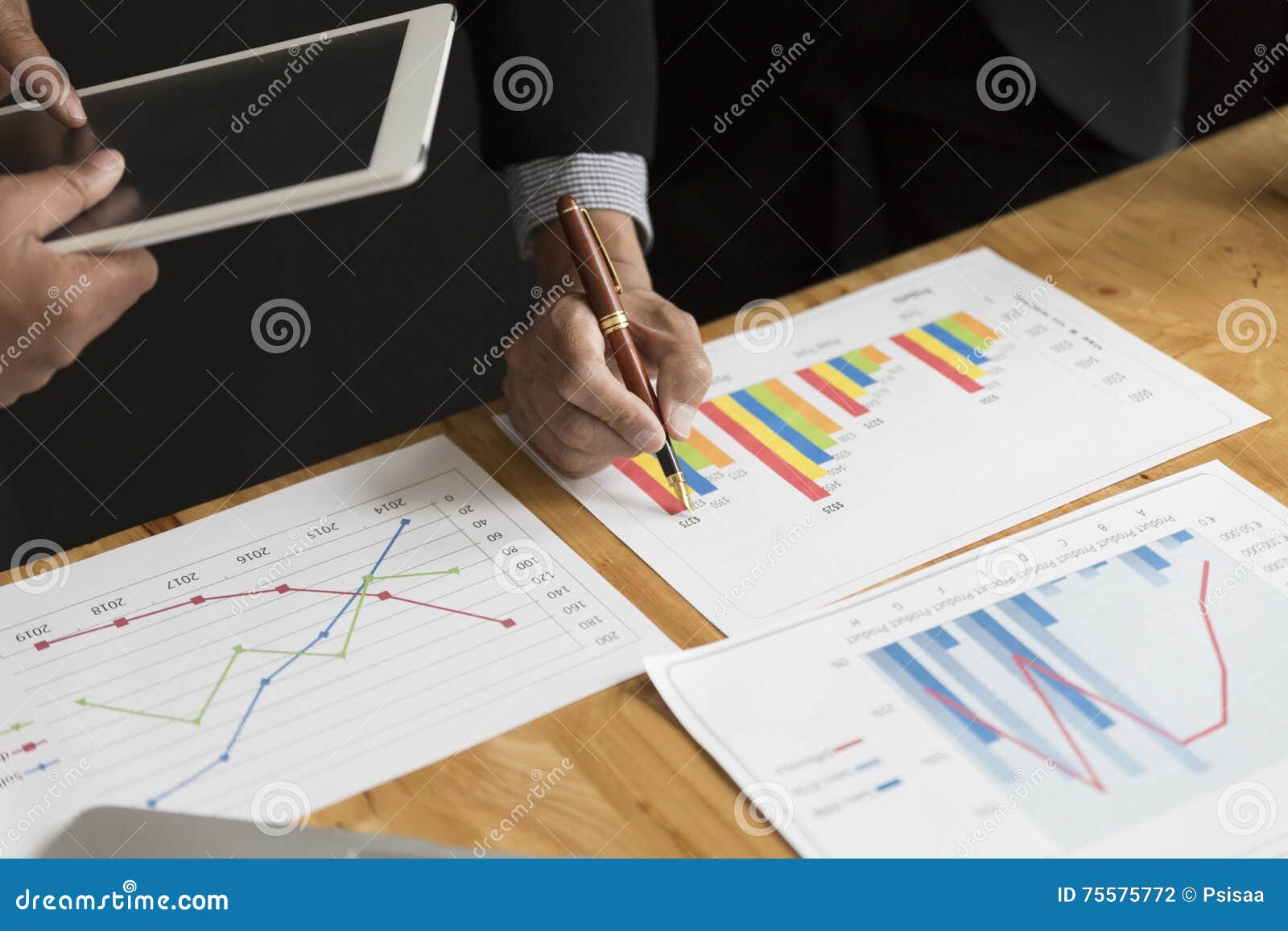 Businessman in Suit Analyze Market Analysis Business Chart Stock Photo ...