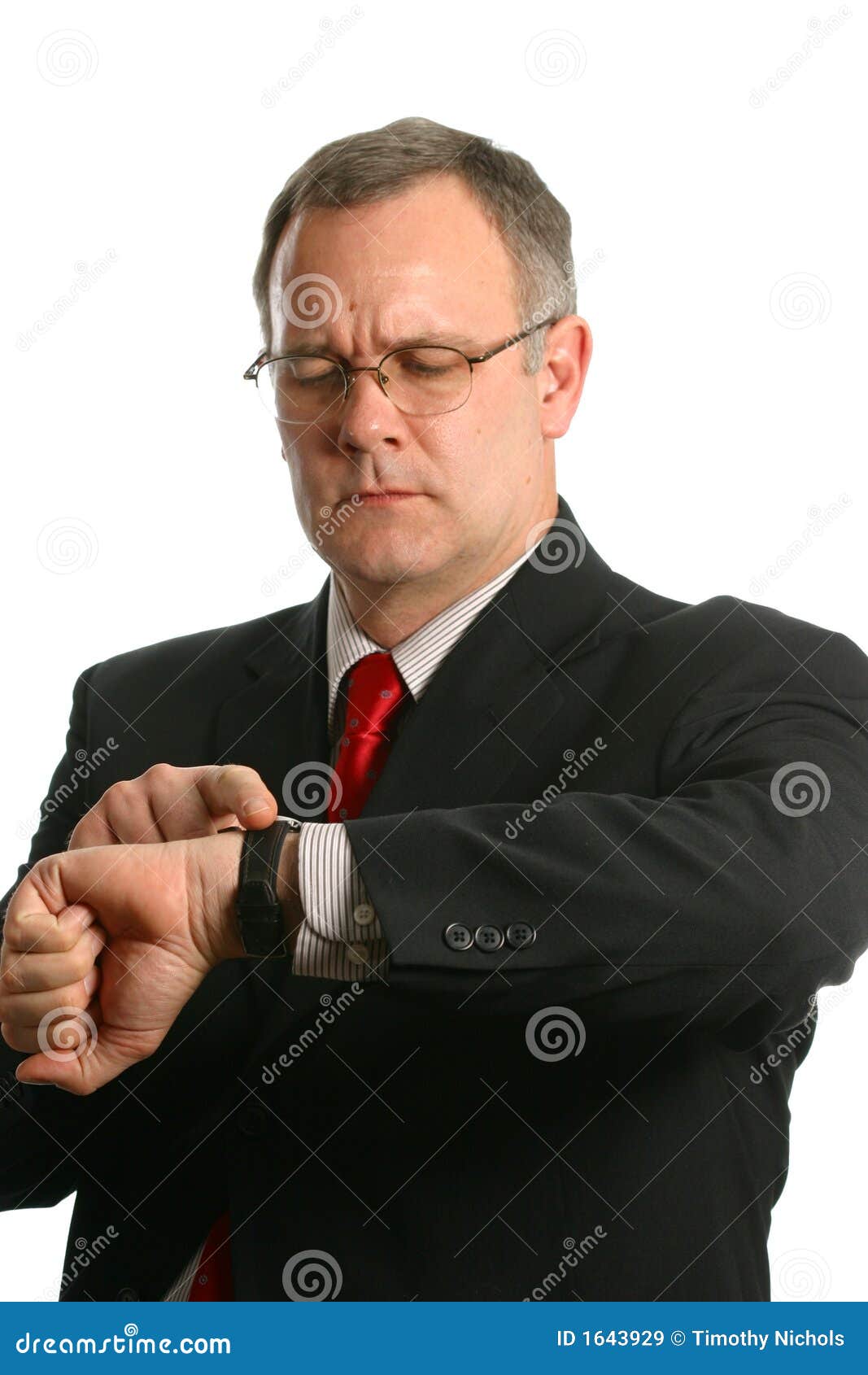 Businessman in Suit Checking His Watch Stock Image - Image of checking ...