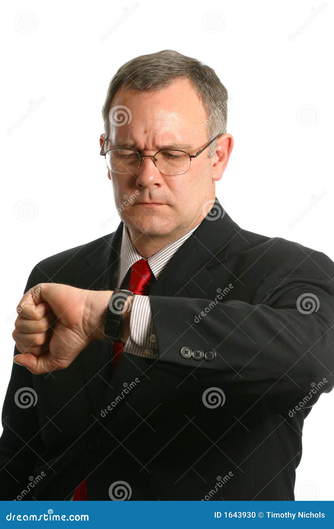 Businessman in Suit Checking His Watch Stock Photo - Image of gentle ...