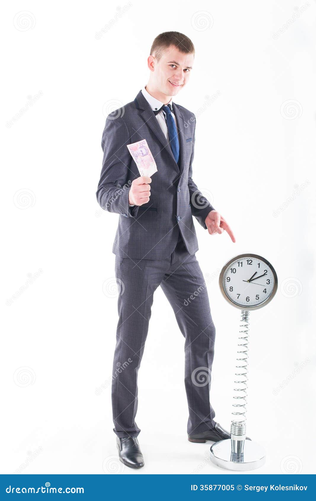 Businessman in a Suit and a Grandfather Clock Stock Image - Image of ...