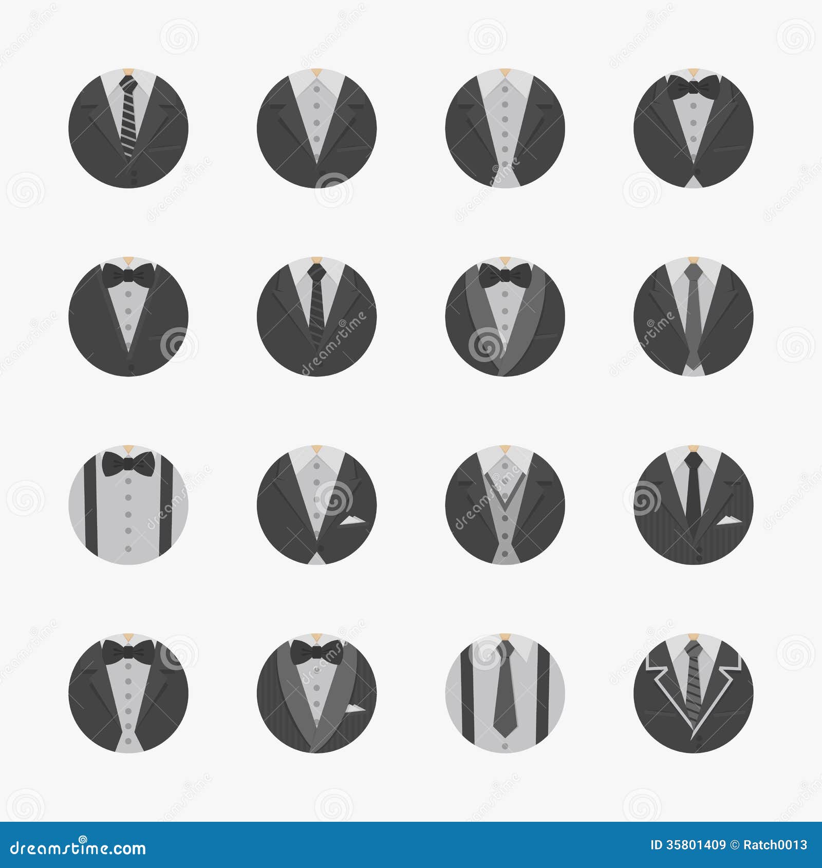 Businessman Suit Icons with White Background Stock Vector ...