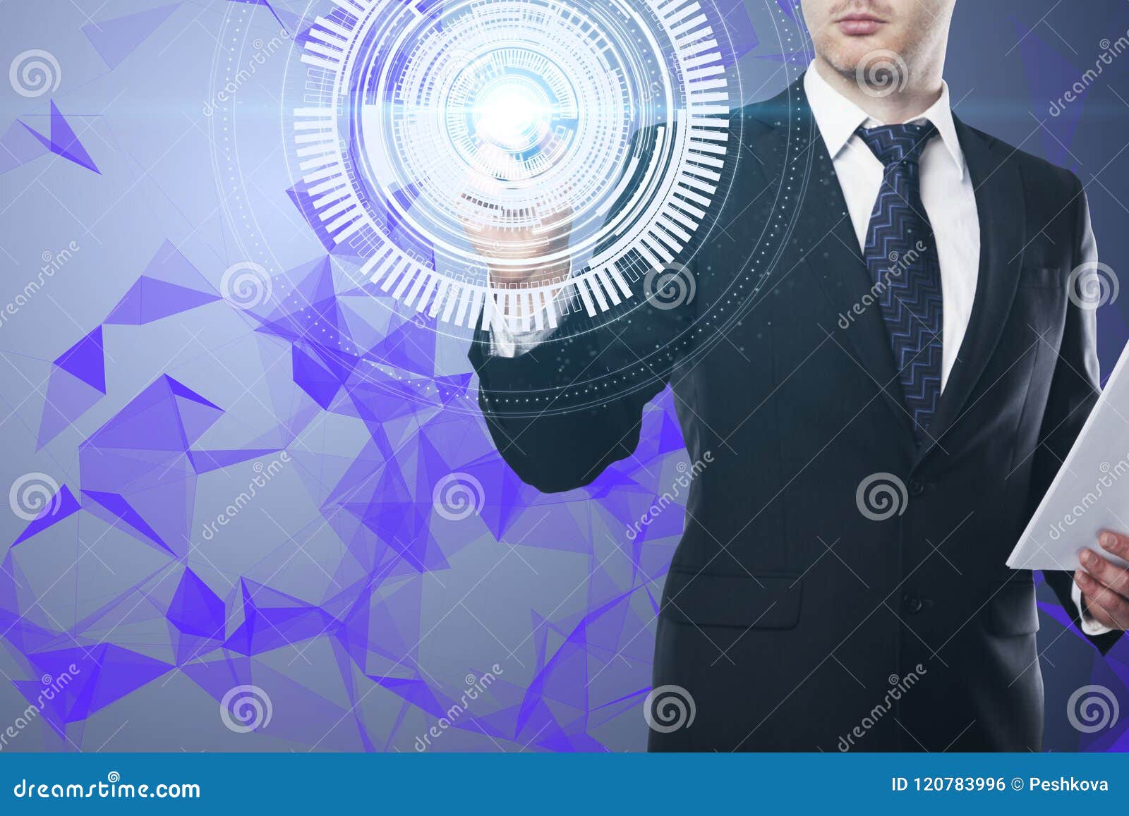 Businessman Pushing Digital Button Stock Photo - Image of creative ...