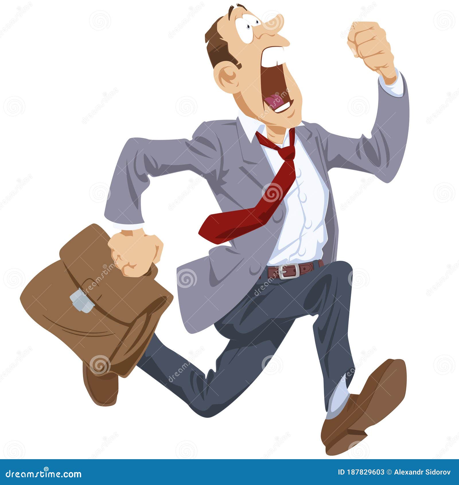 Businessman in Suit Running Fast. Funny People Stock Vector ...