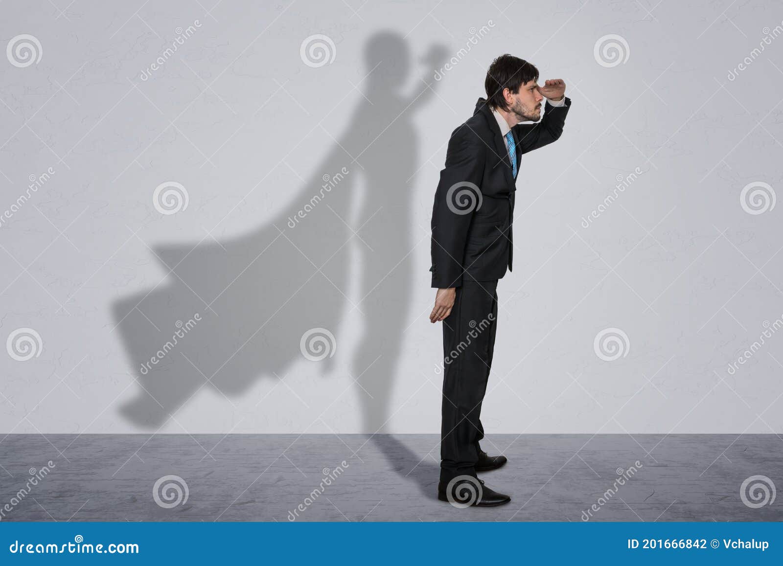 Businessman in Suit with Shadow As Superhero. Stock Photo - Image of ...