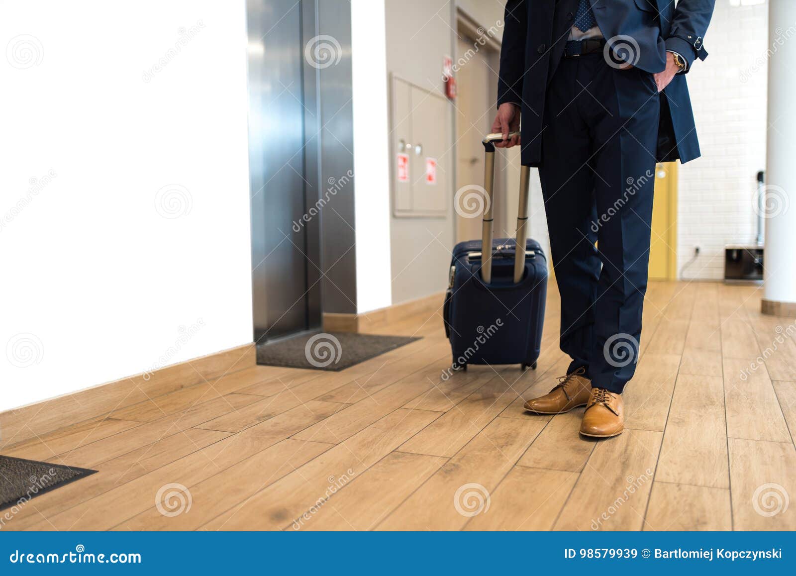 Businessman in Suit Standing in Front of Elevator Stock Image - Image ...