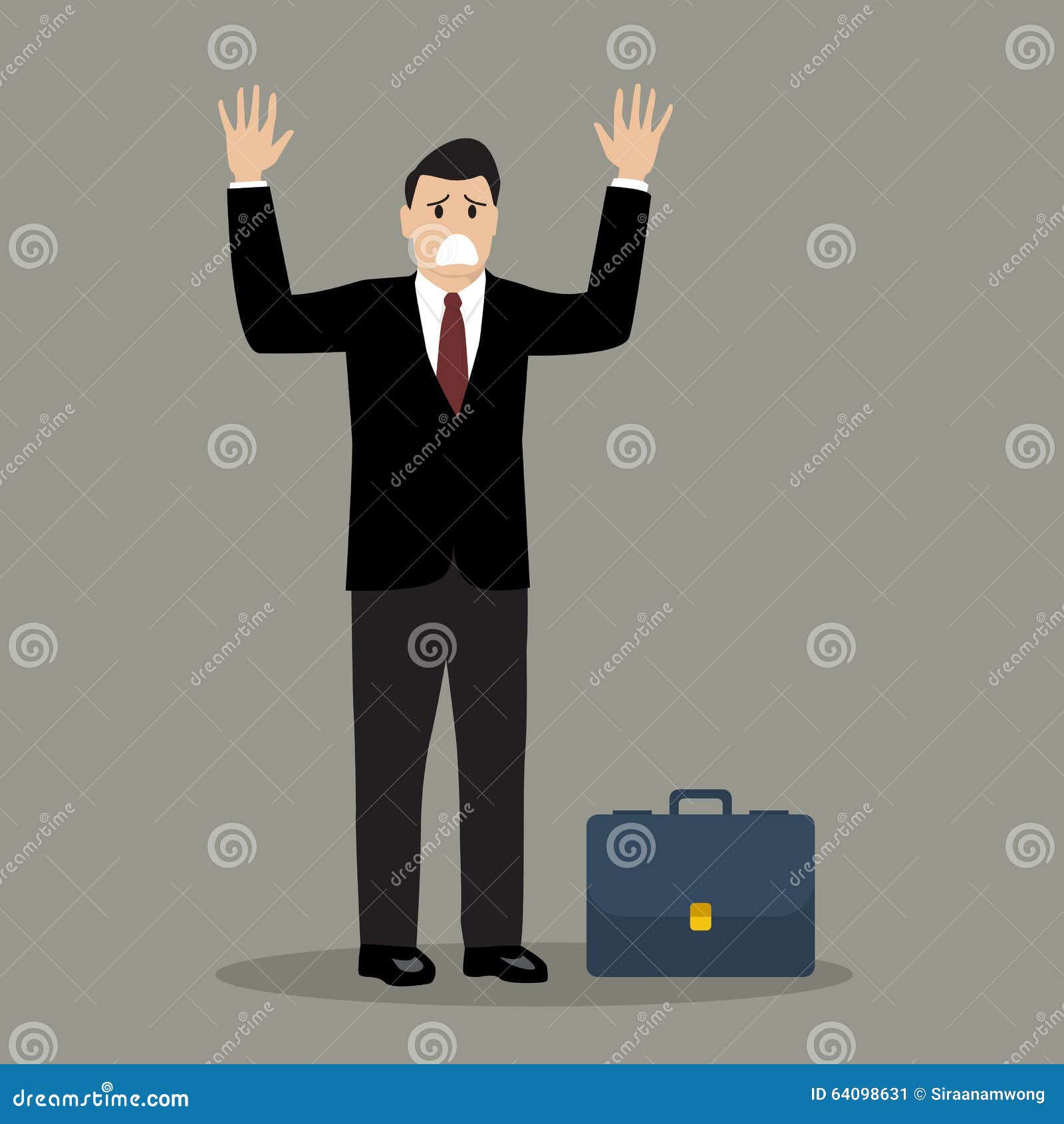 Businessman in a Suit Surrendering Stock Vector - Illustration of ...
