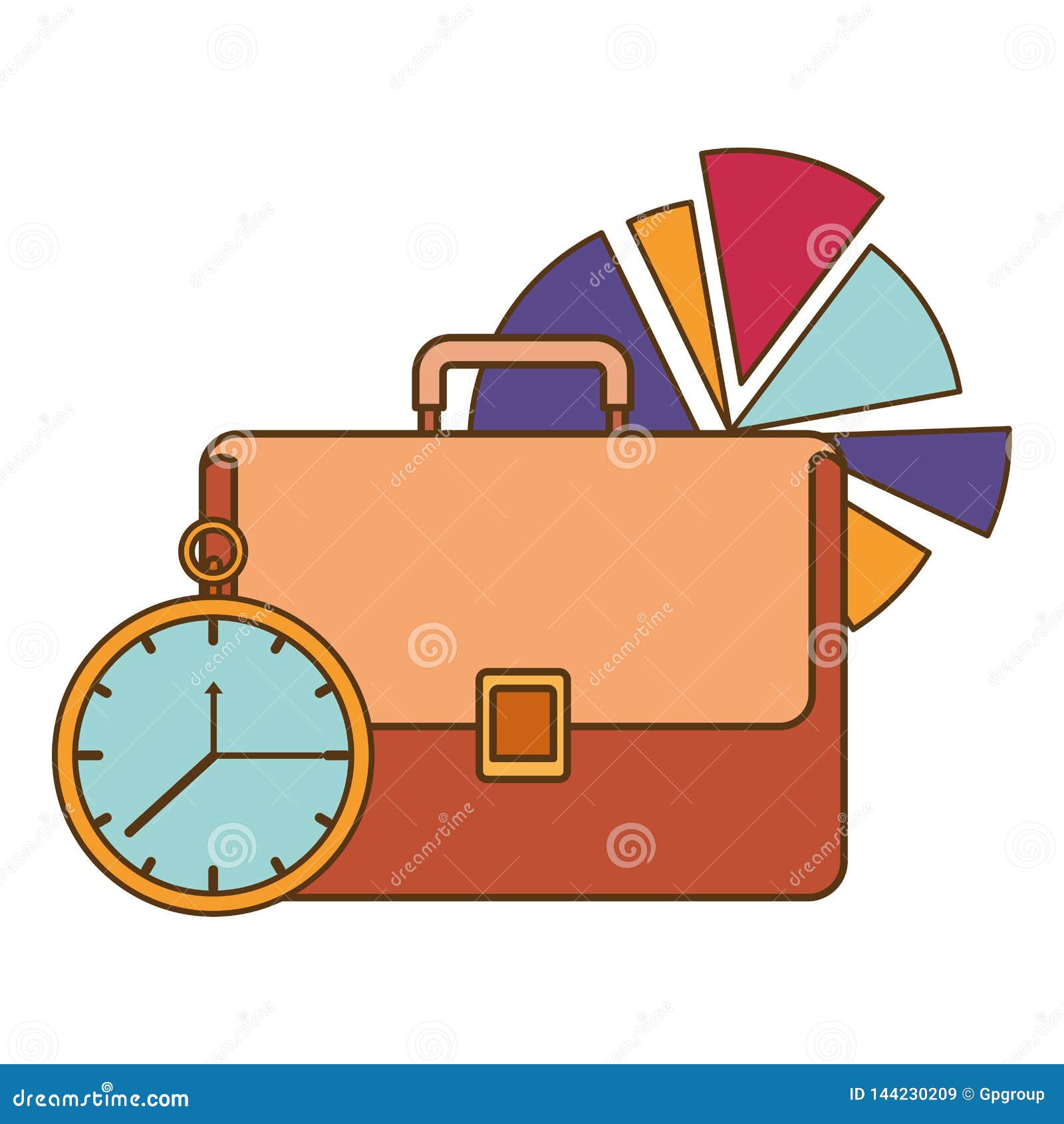 Businessman With Suitcase On Wheels Handdrawn Illustration. Cartoon ...