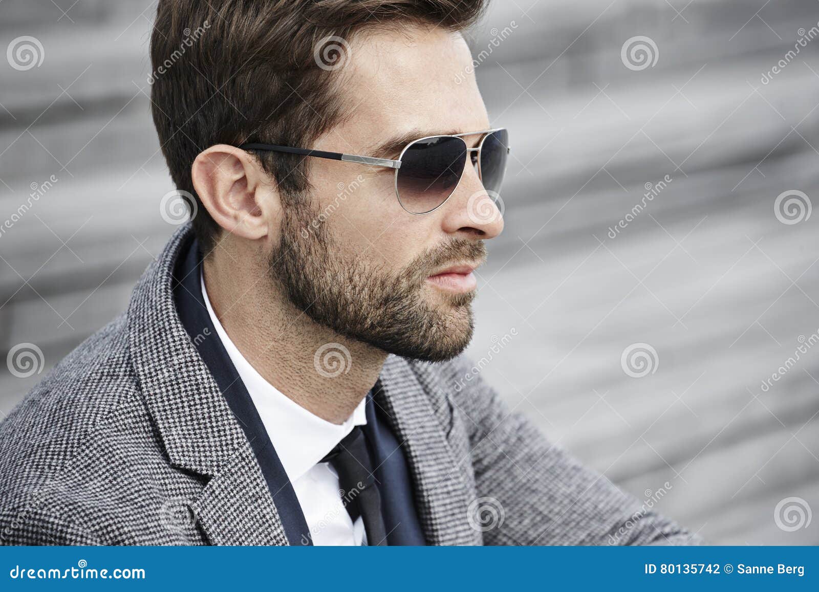 Businessman in Sunglasses, Profile Stock Photo - Image of away, close ...