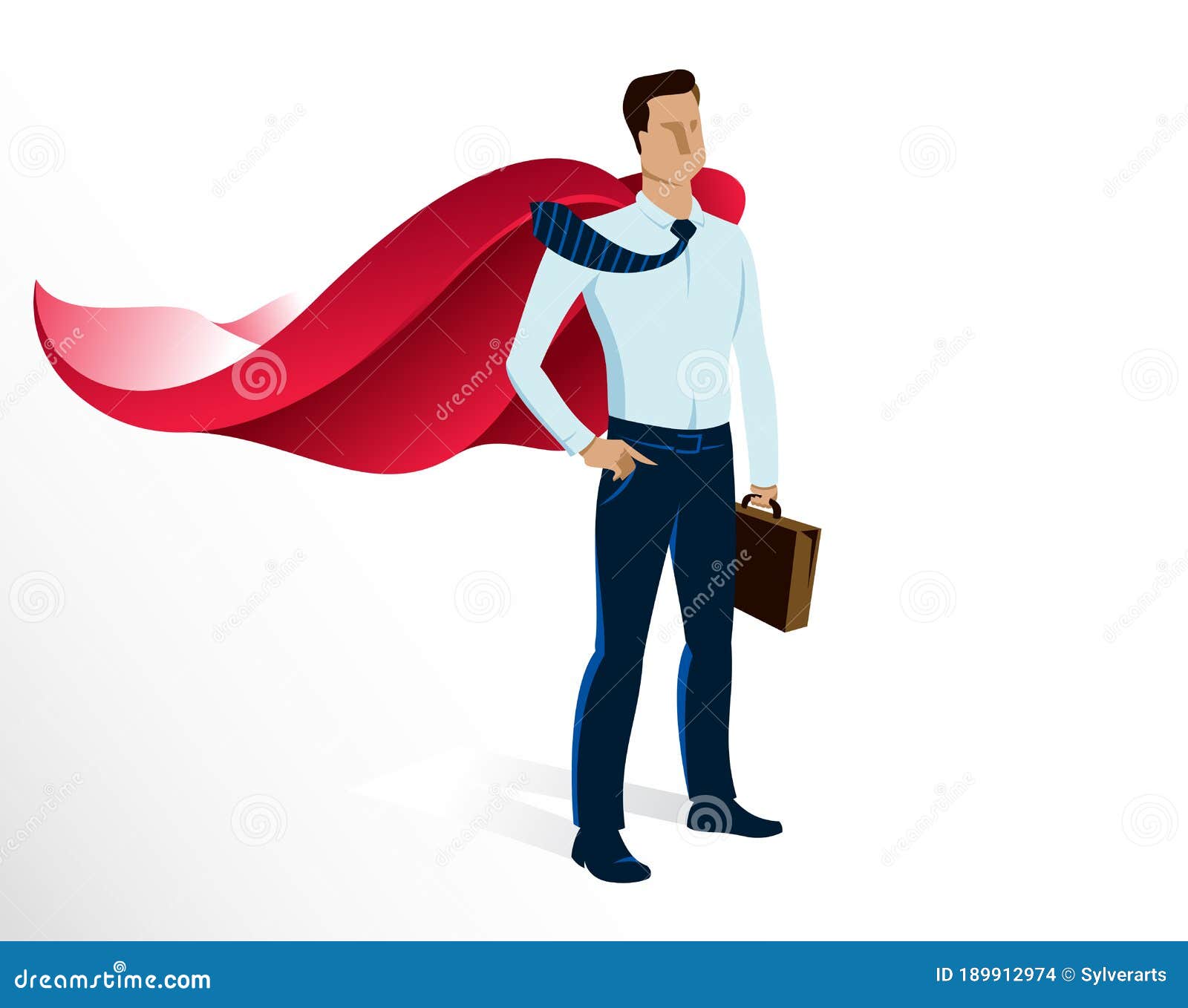 Businessman Superhero Vector Illustration Young Handsome Business Man