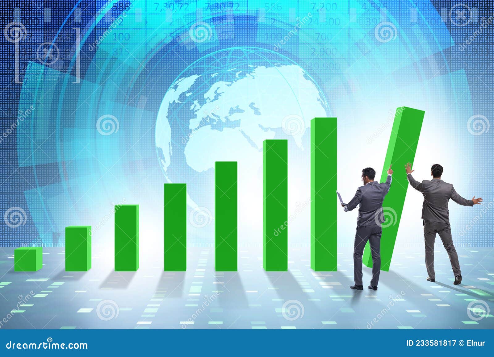 Businessman Supporting Economic Growth on Chart Stock Image - Image of ...