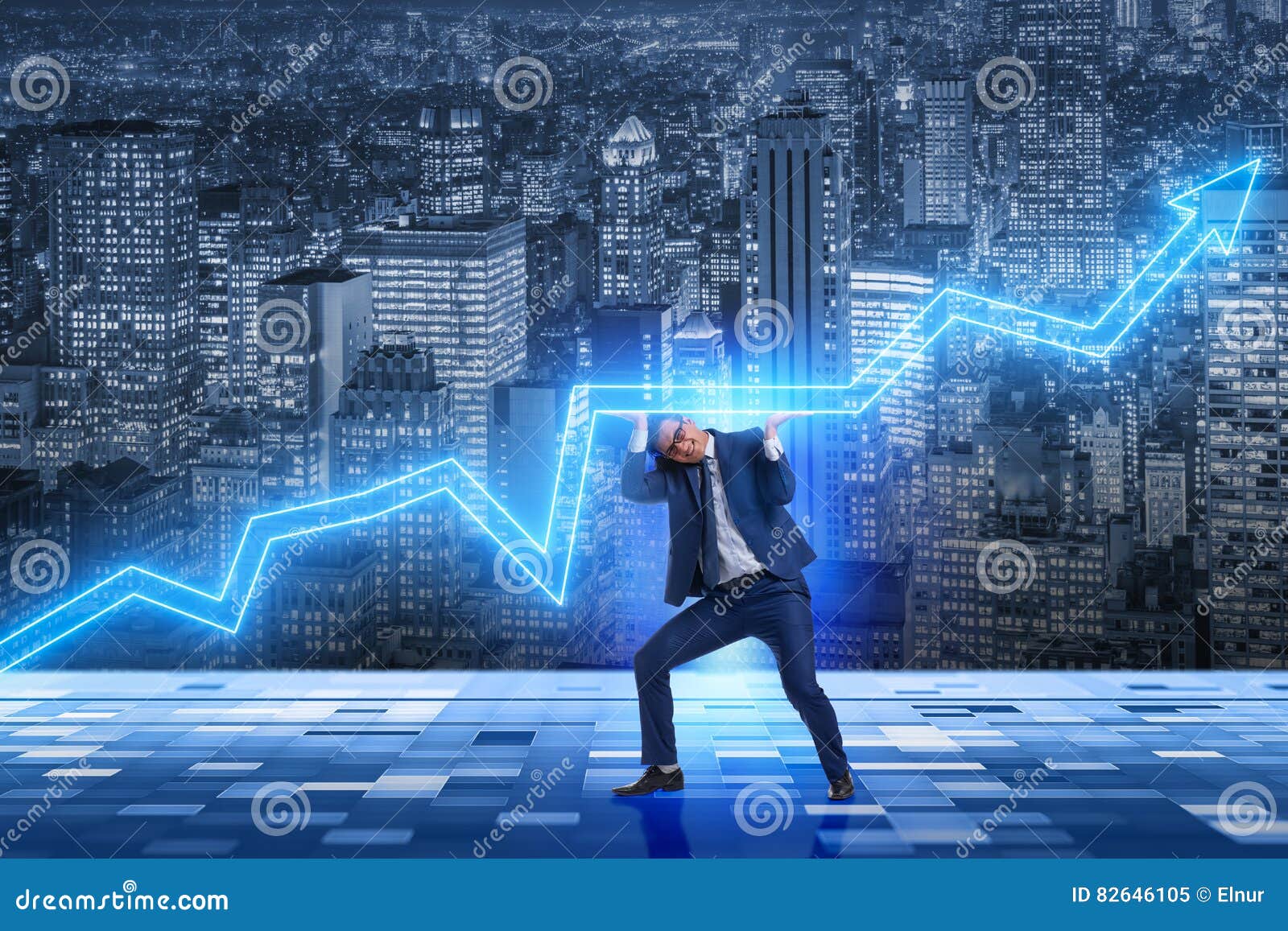 The Businessman Supporting Increase in Economy Stock Image - Image of ...