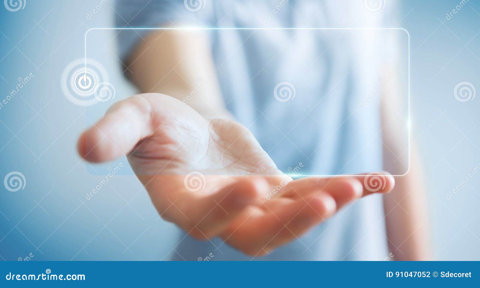 Businessman Surfing on Internet with Digital Tactile Interface 3 Stock ...