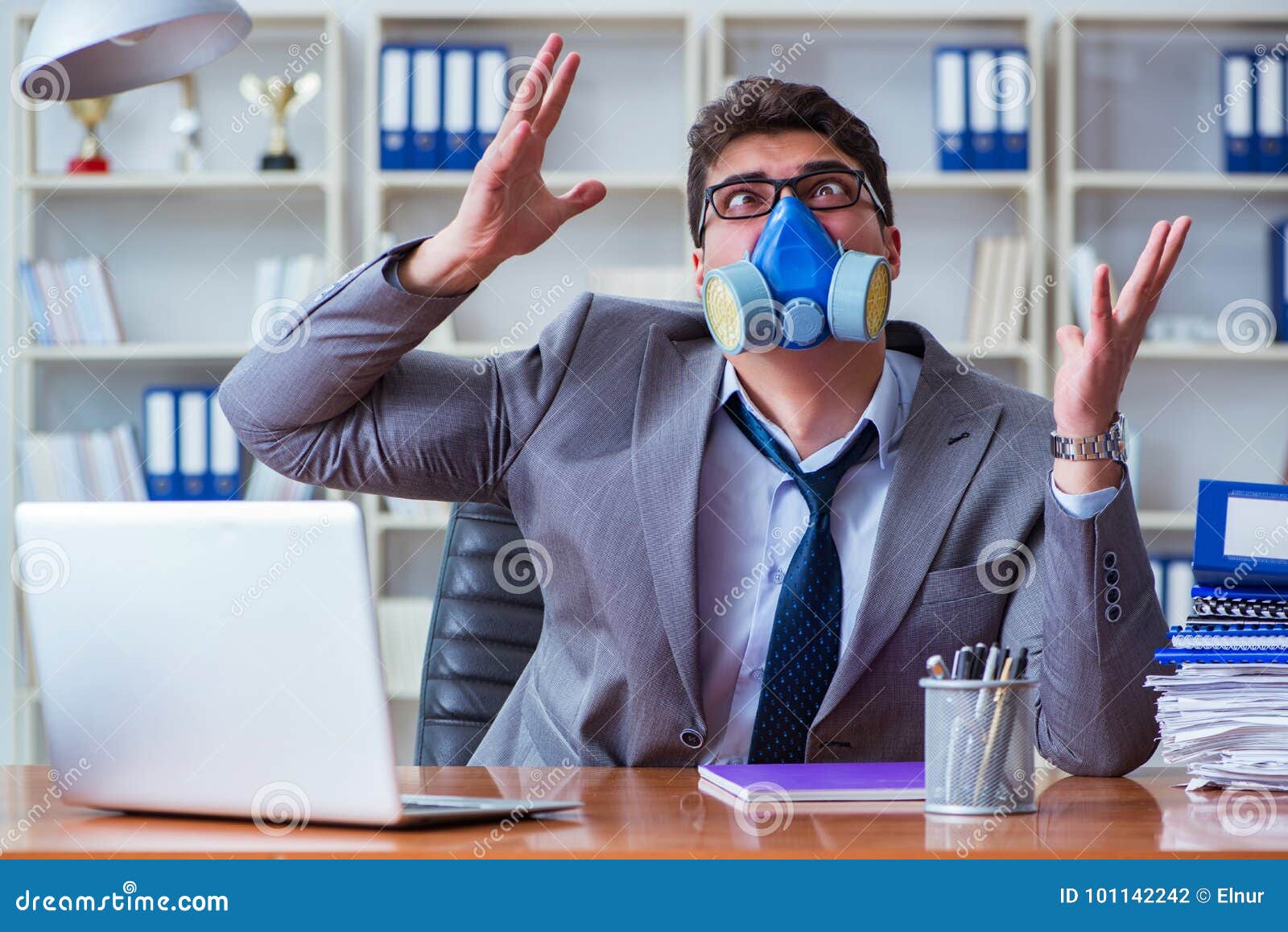 Businessman Sweating Excessively Smelling Bad in Office at Workp Stock ...