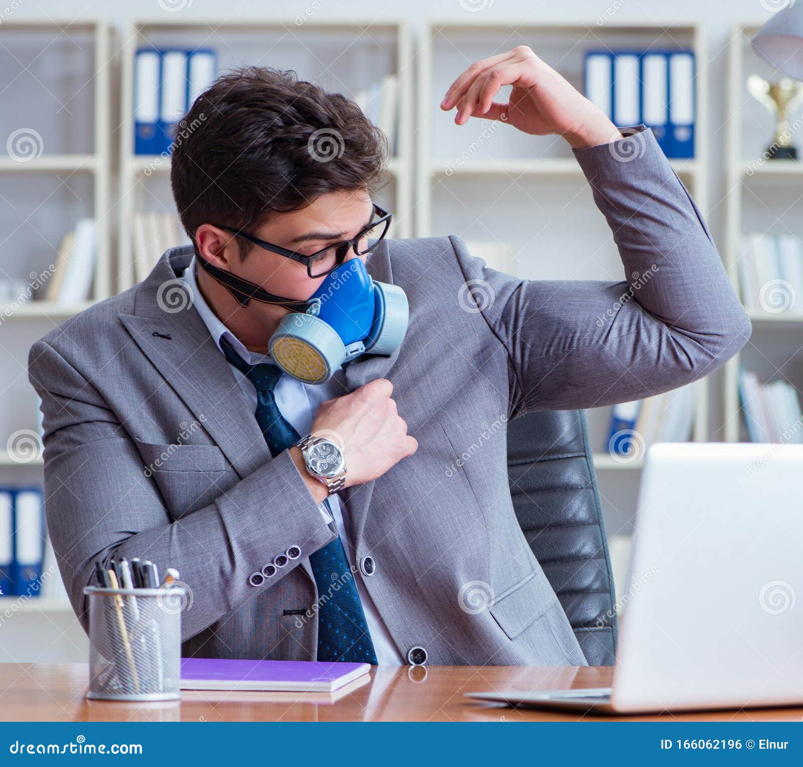 Businessman Sweating Excessively Smelling Bad in Office at Workp Stock ...