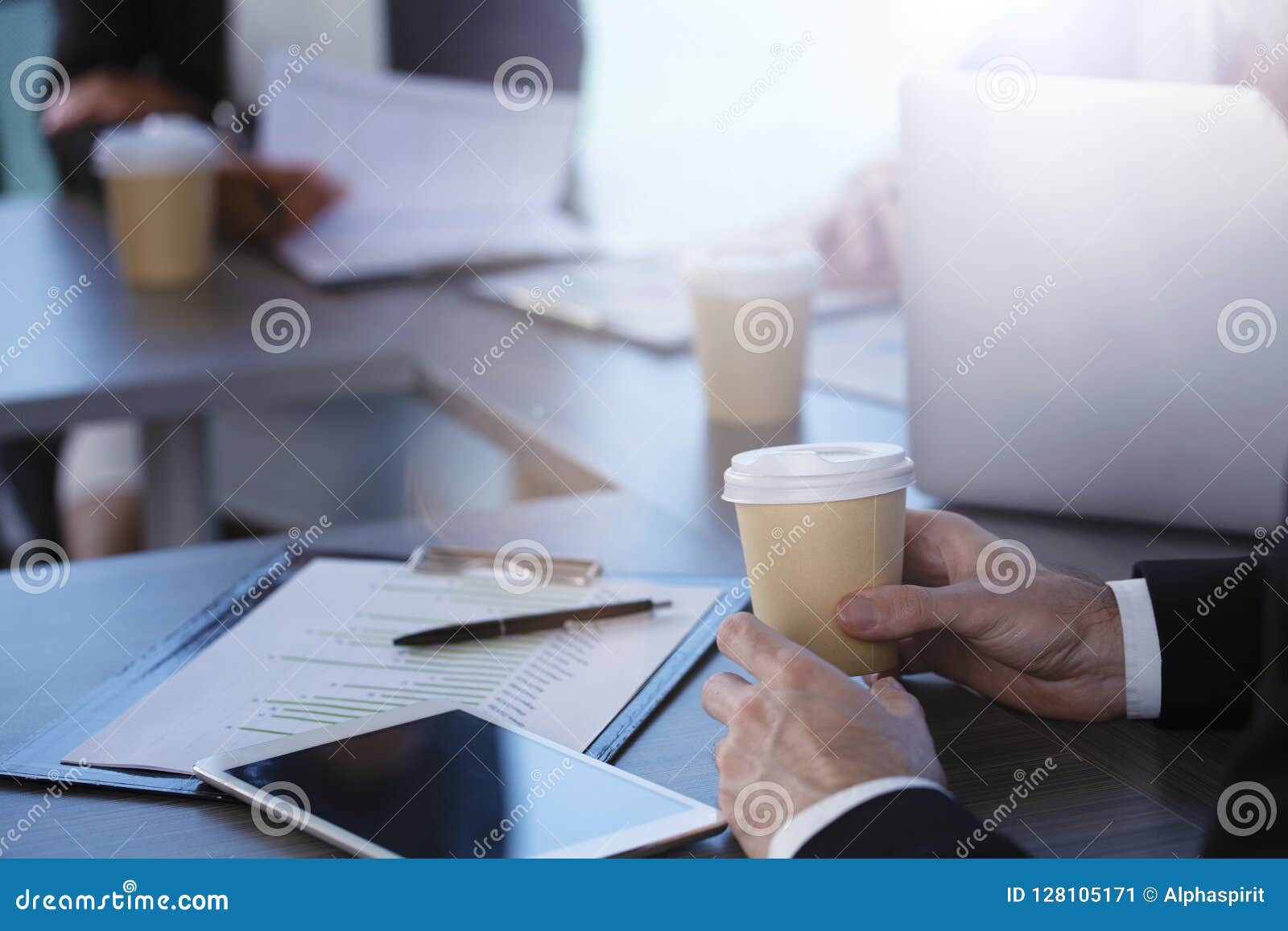 Businessman Takes a Break during a Meeting Stock Image - Image of ...
