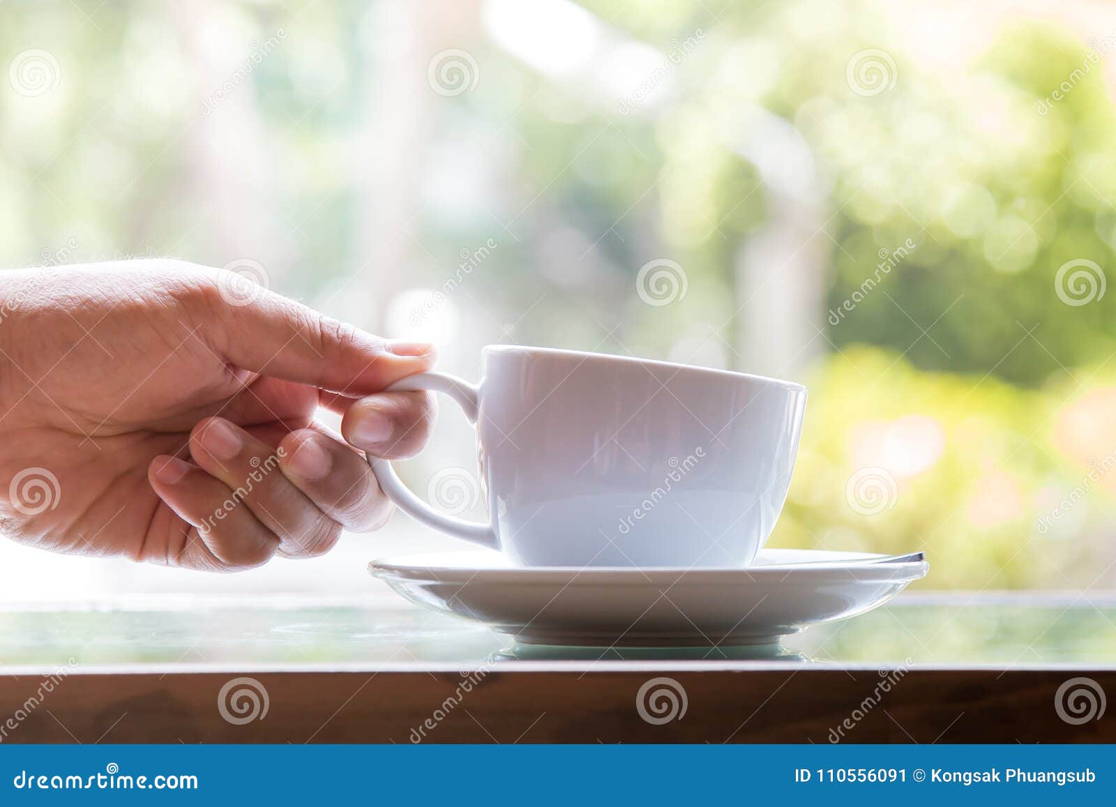 Businessman Taking Coffee Cup for Drinking in Coffee Cafe Stock Image ...