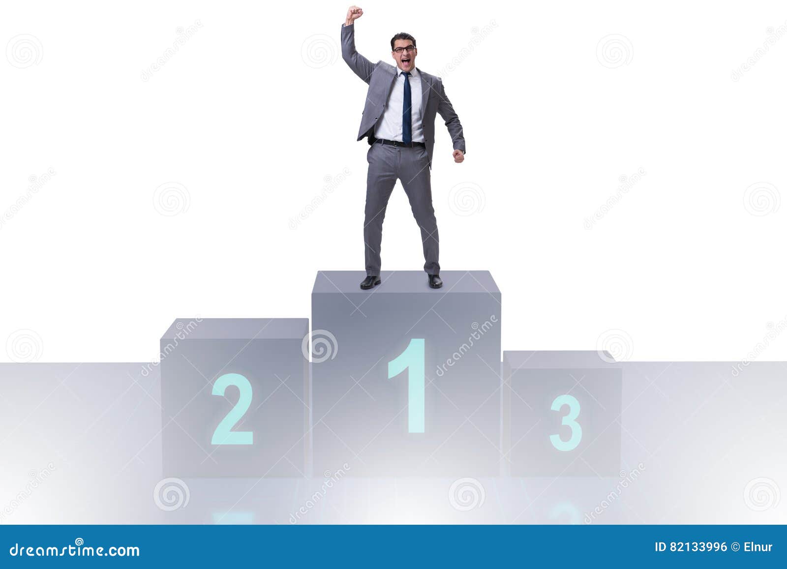 The Businessman Taking First Place in Competition Stock Illustration ...
