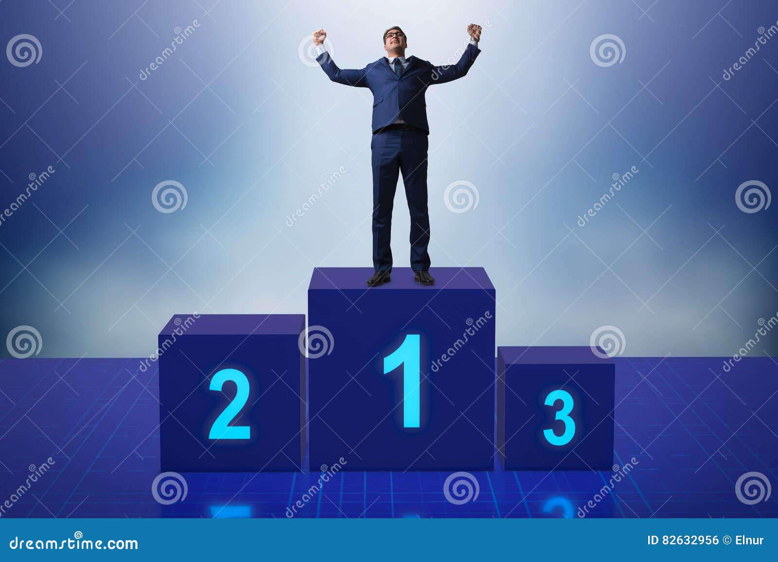 The Businessman Taking First Place in Competition Stock Photo - Image ...