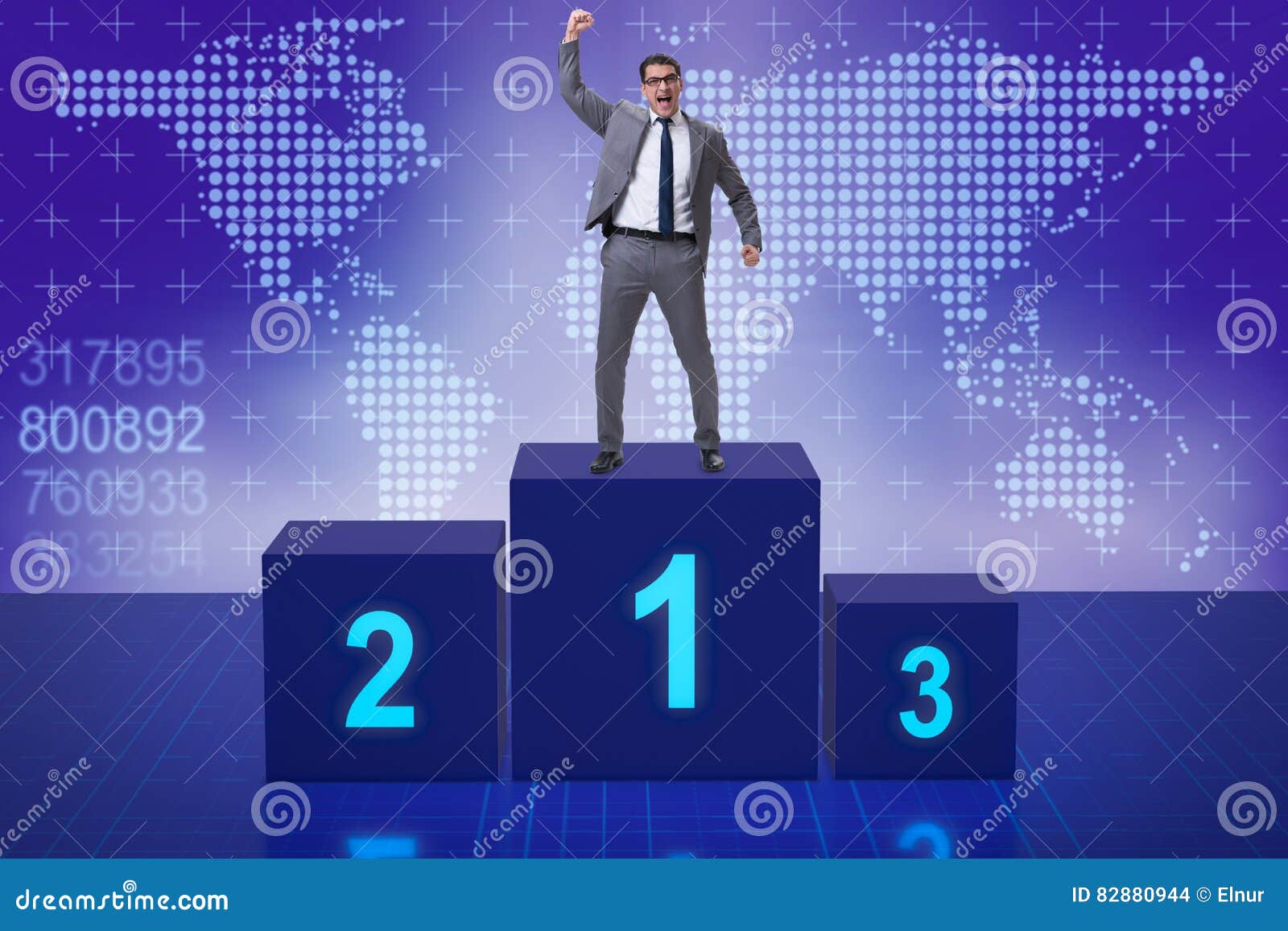 The Businessman Taking First Place in Competition Stock Illustration ...