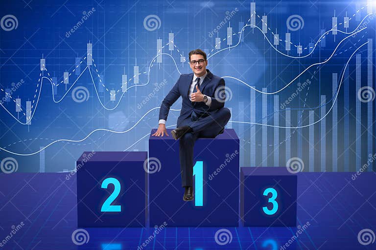 The Businessman Taking First Place in Competition Stock Illustration ...