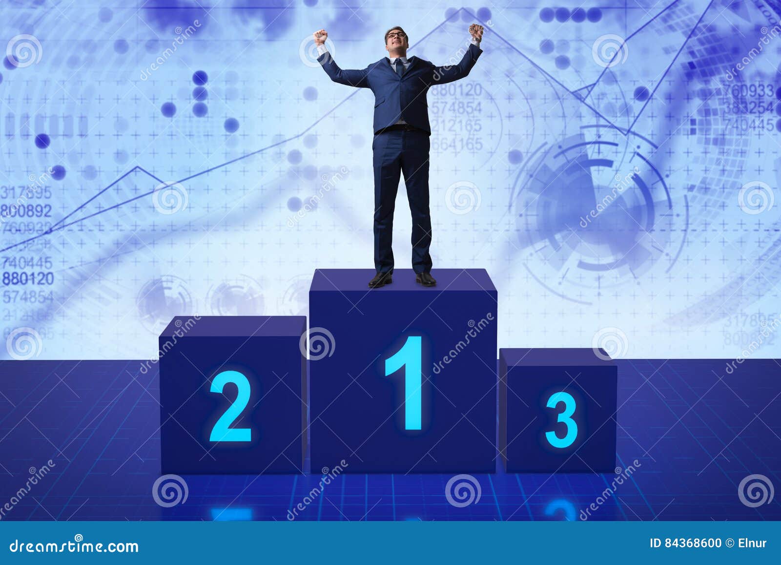 The Businessman Taking First Place in Competition Stock Illustration ...