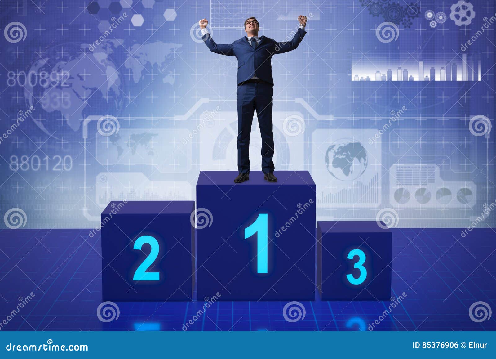 The Businessman Taking First Place in Competition Stock Illustration ...