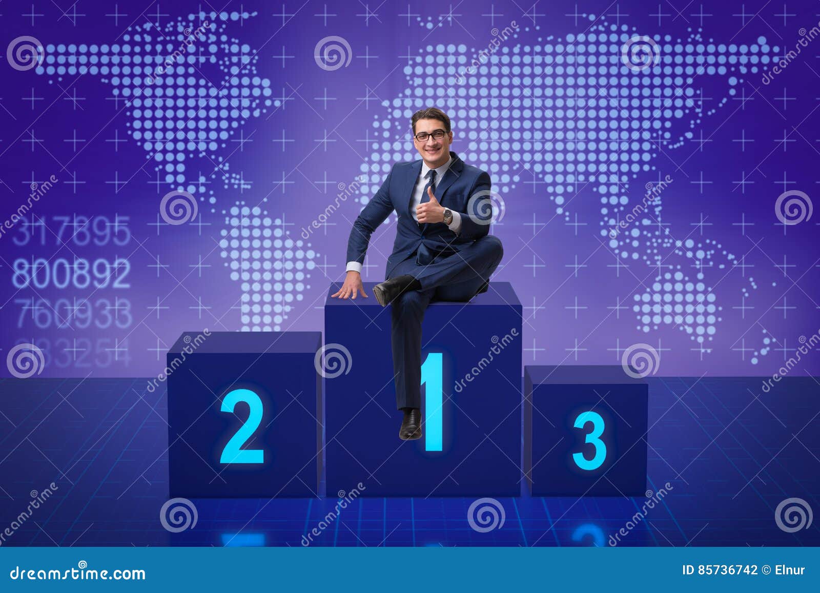 The Businessman Taking First Place in Competition Stock Illustration ...