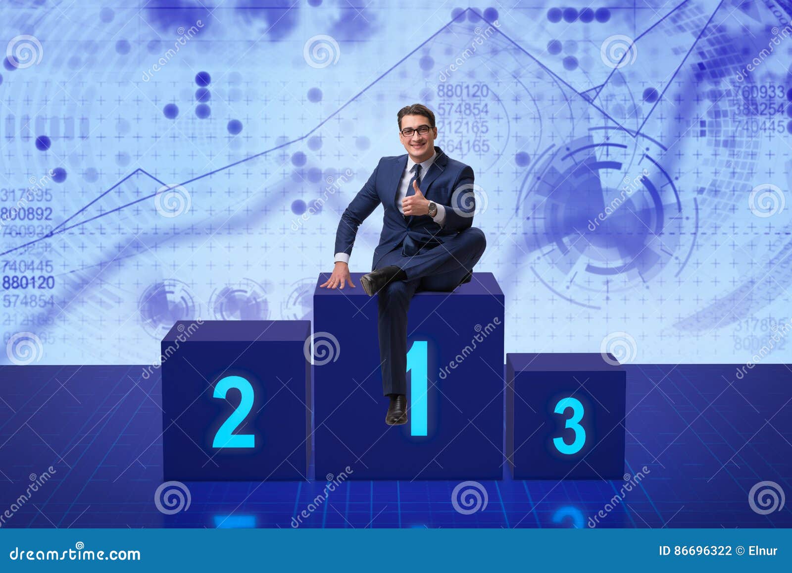 The Businessman Taking First Place in Competition Stock Illustration ...