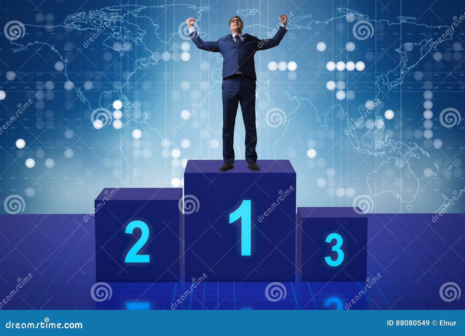 The Businessman Taking First Place in Competition Stock Illustration ...