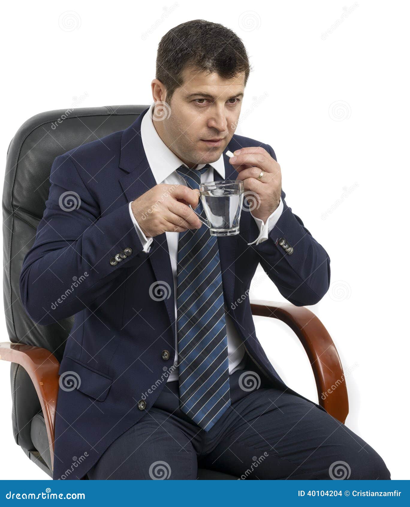 Businessman Taking His Medication Stock Photo - Image of healthy ...