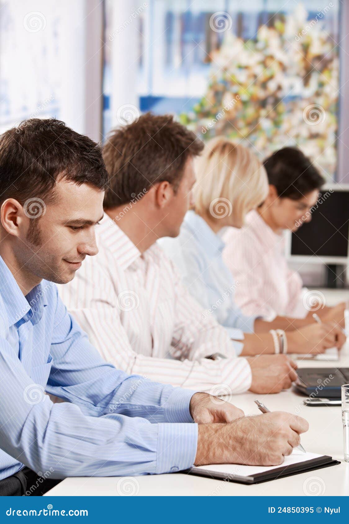 Businessman taking notes stock image. Image of bright - 24850395