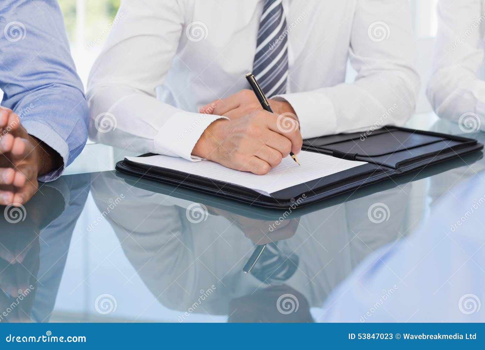 Businessman Taking Notes at Conference Stock Image - Image of ...