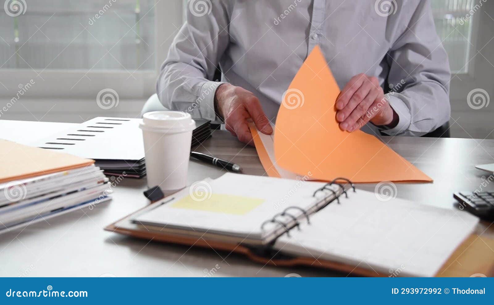 Businessman Taking and Opening a Folder Stock Footage - Video of adult ...