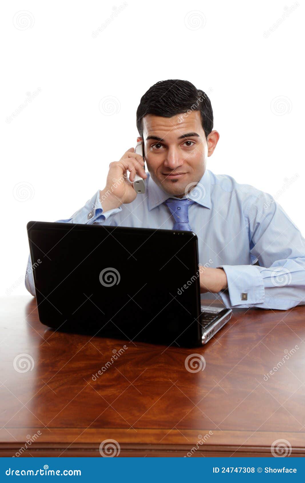 Businessman Taking a Phone Call Stock Photo - Image of blue ...