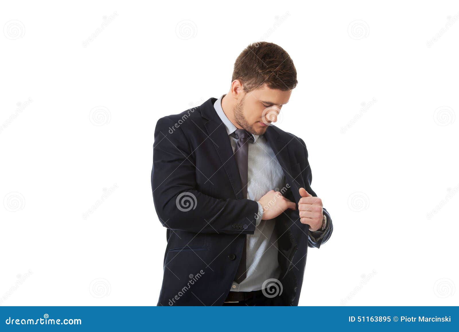 Businessman Taking Something from Pocket. Stock Image - Image of boss ...
